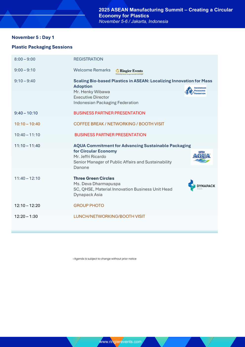 2025 ASEAN Manufacturing Summit: Creating a Circular Economy for Plastics